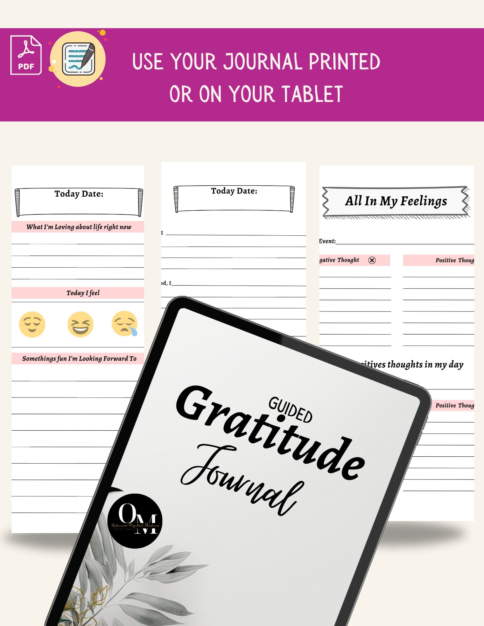Digital Gratitude Journal | Printable Gratitude Journal Bundle ...