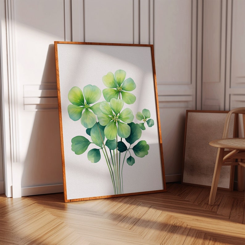 St Patricks Day Shamrock Printable, Four Leaf Clover Print, Lucky ...