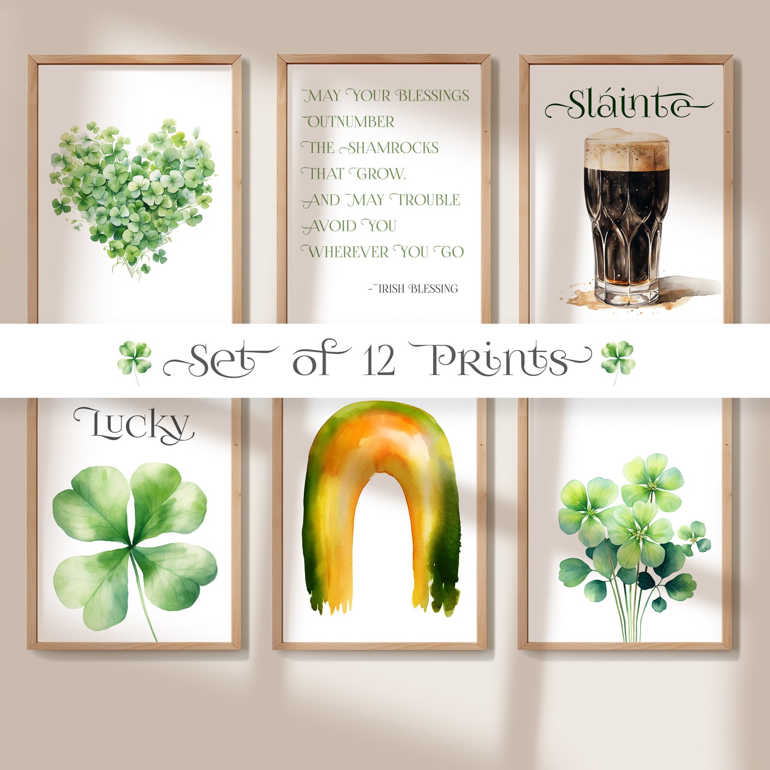 St Patrick's Day Decor | Set of 12 PRINTABLES | ST Paddy's Gallery Wall ...