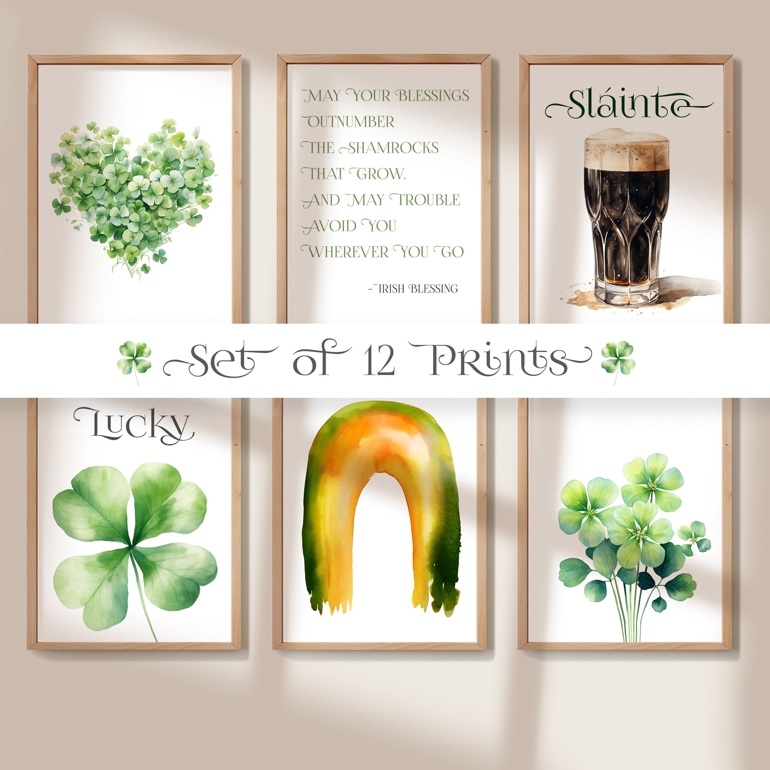 St Patrick's Day Decor | Set of 12 PRINTABLES | ST Paddy's Gallery Wall ...