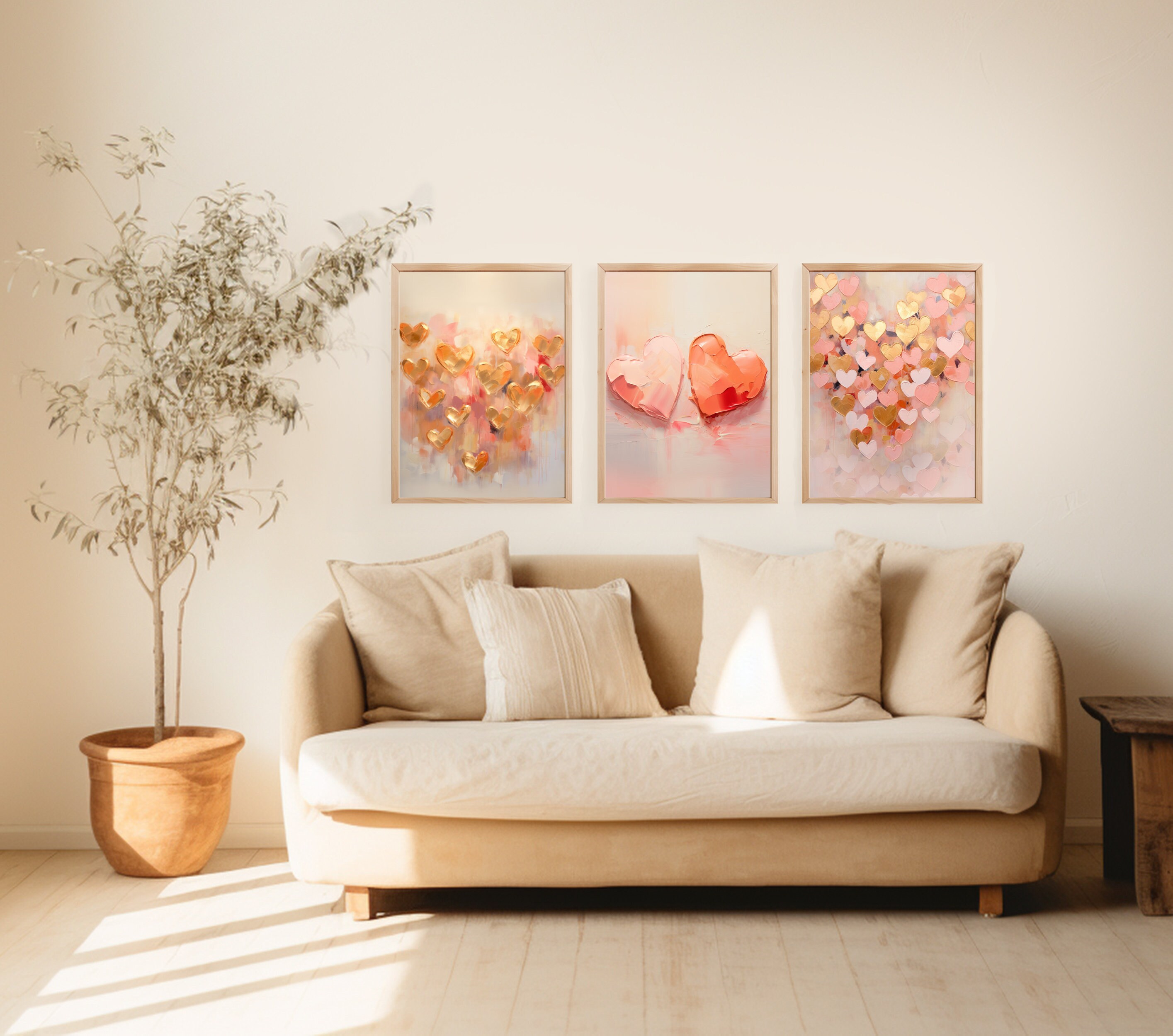 Two Hearts Together Print, Printable Valentine's Day Poster With ...