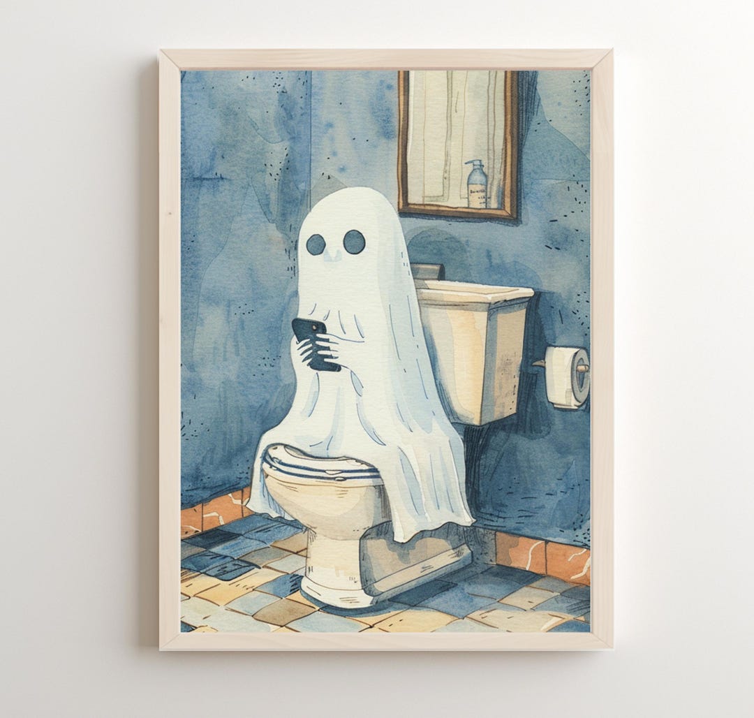 Ghost Reading, Toilet Humor in Halloweentown, Samhain Ghost Poster ...
