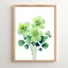 Watercolor Shamrock Print, Lucky Four Leaf Clover, St Patricks Day ...