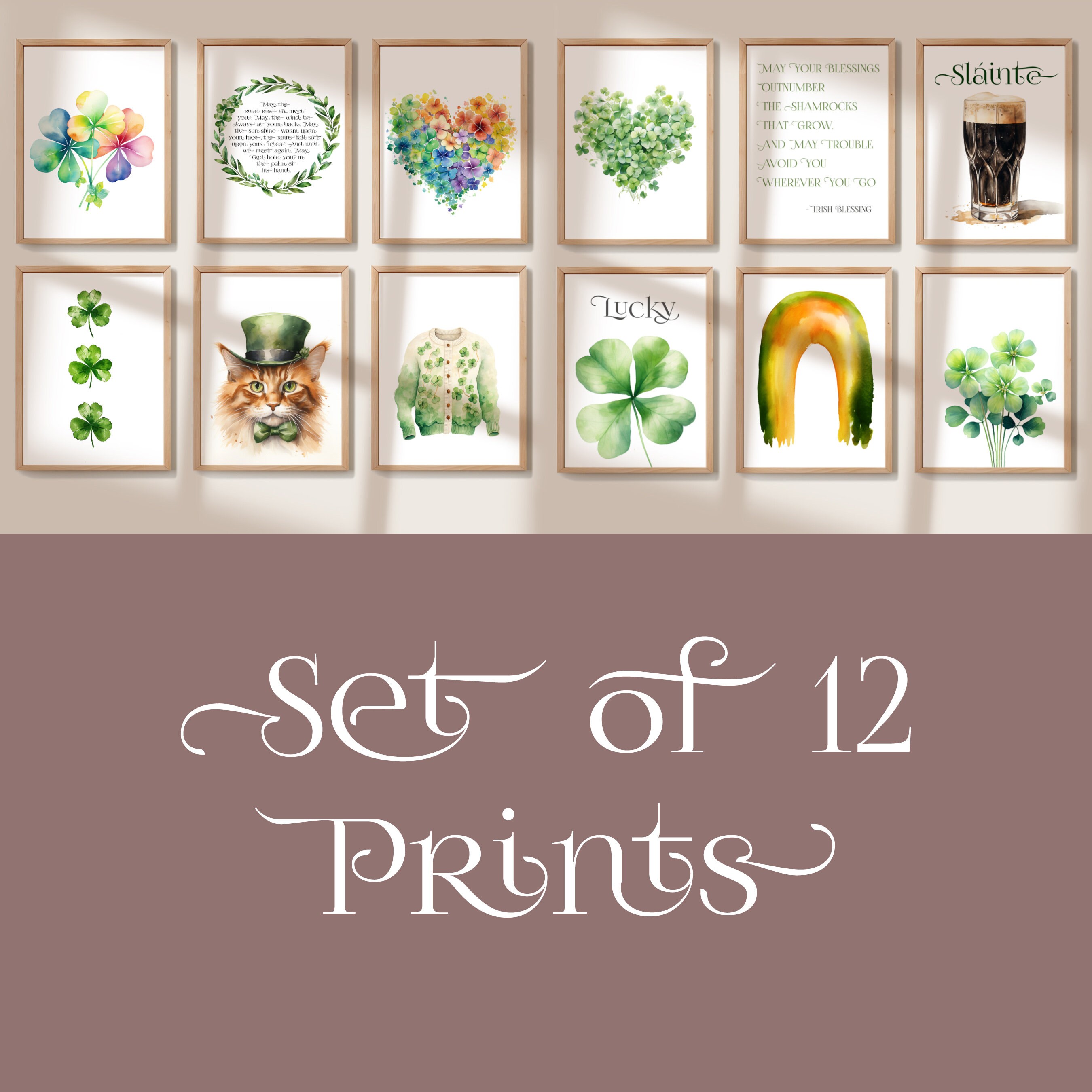 St Patrick's Day Decor | Set of 12 PRINTABLES | ST Paddy's Gallery Wall ...