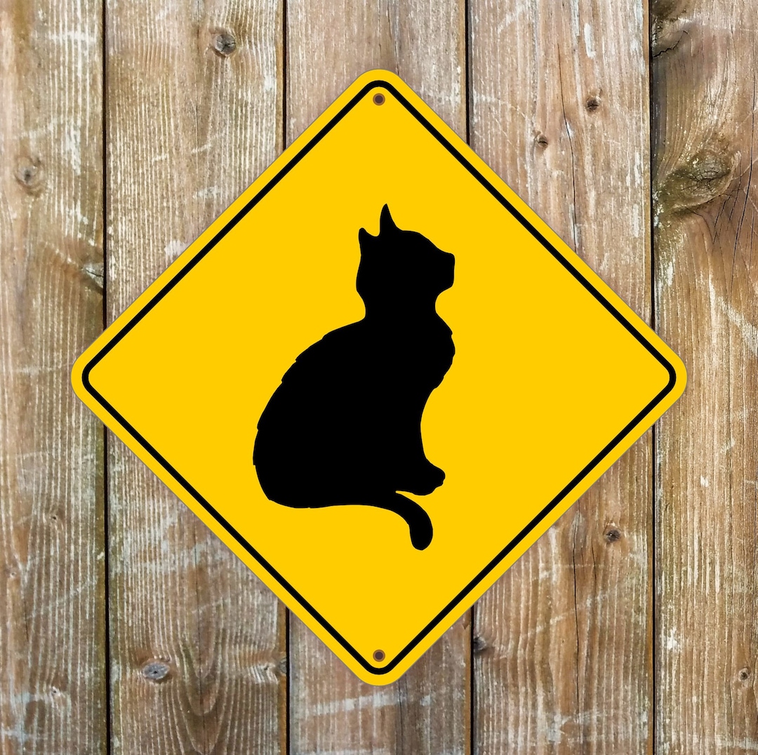Cat Warning Sign: Weatherproof Aluminum (27x27cm, Dibond) - Etsy