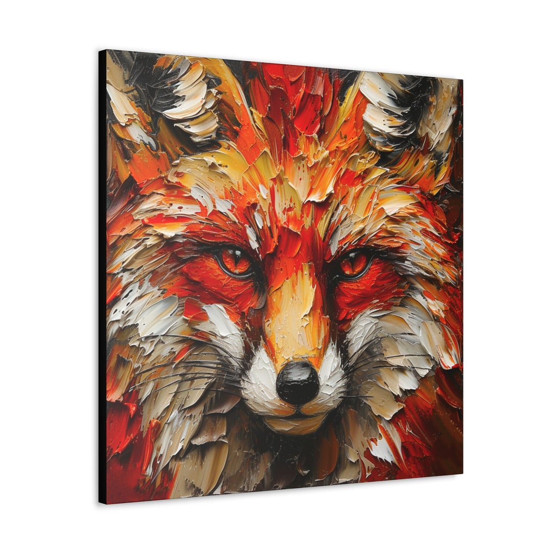 Stylish Red Fox Painting, Canvas Print, Wall Art, Art Prints, Home Art ...
