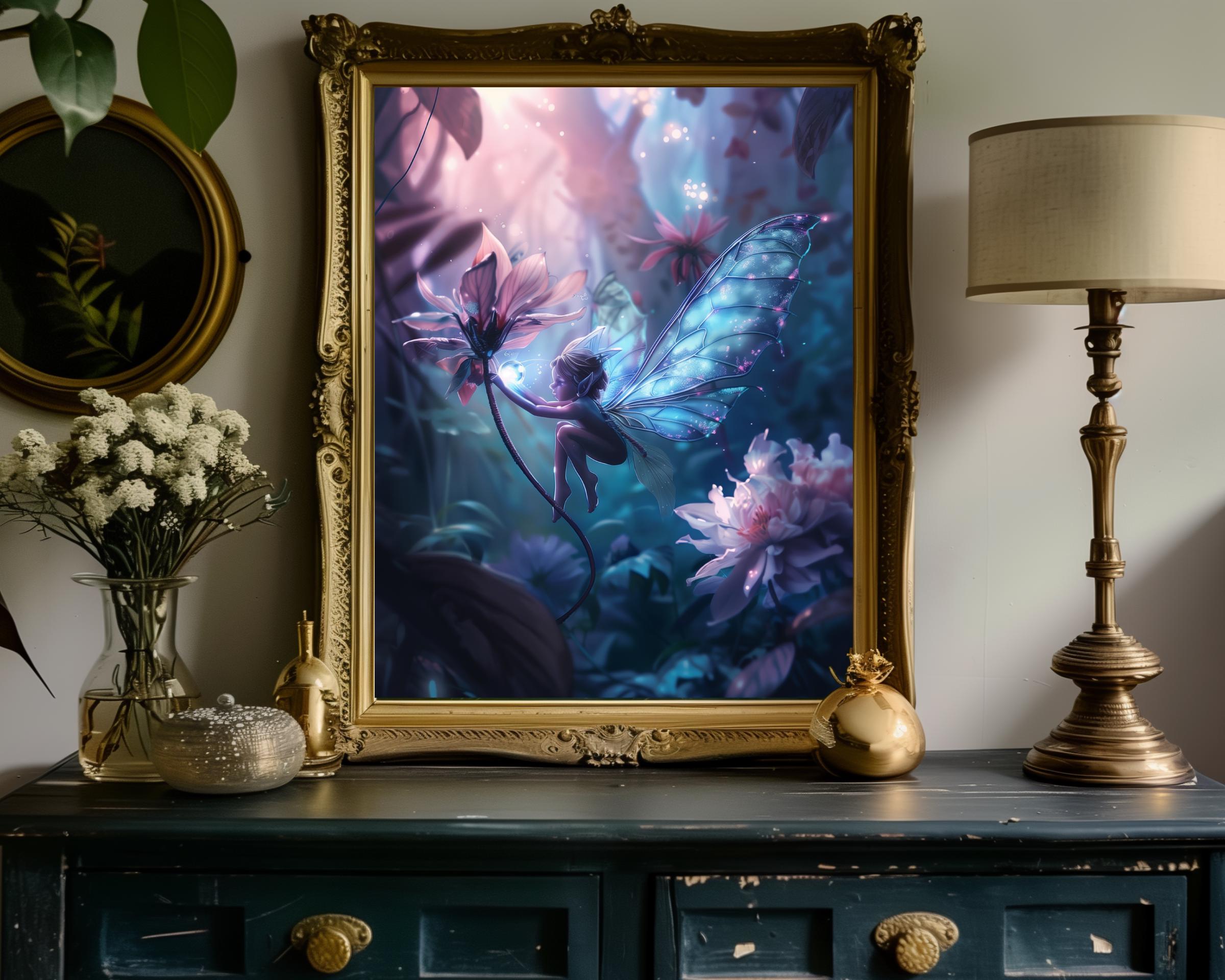 Enchanted Forest Fairy Giclée Print: Botanical Fairycore Wall Art - Etsy