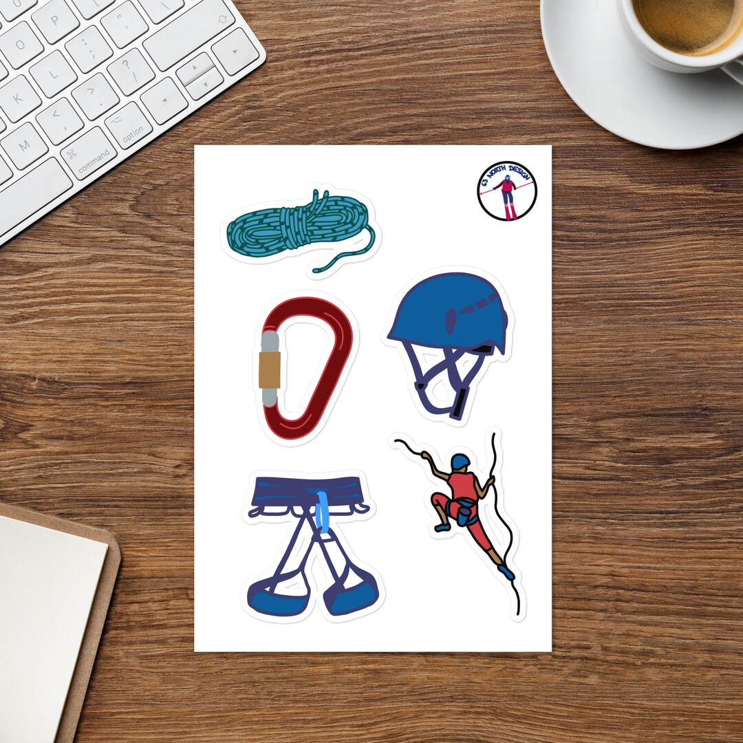 Climbing Sticker Sheet Climbing Rope Helmet Carabiner Harness - Etsy