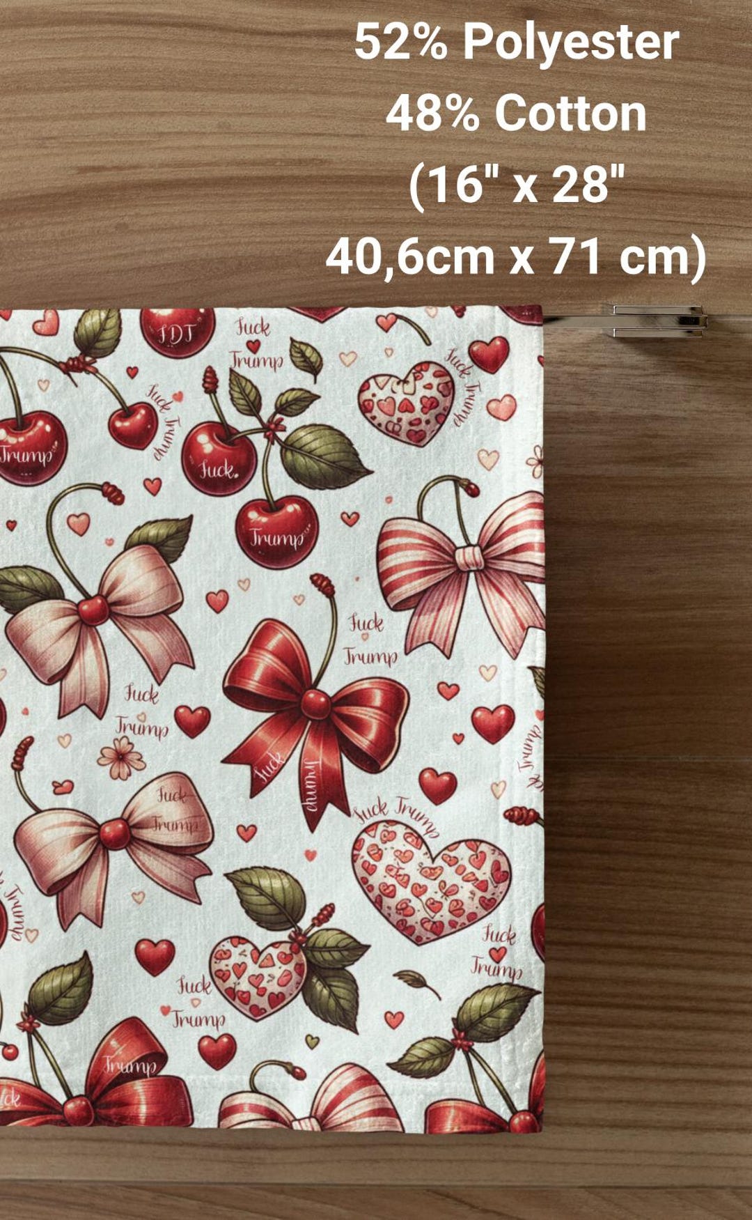 Subtle Coquette Subtle F*ck Trump Kitchen Towel, Summer Fruit Tea Towel, FDT, 4687, Anti Trump ...