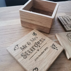 Wedding Gift, Custom Coasters With Holder, Stylish Home Decor ...