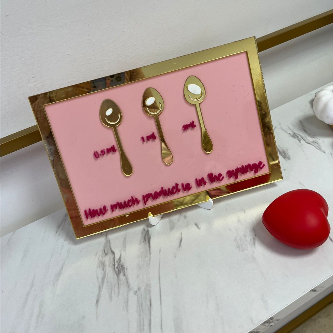 Customizable Beauty Salon Filler Sign, Track Filler Usage, Stand or ...