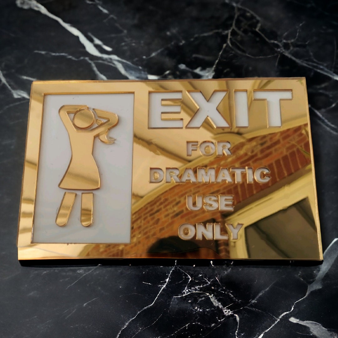 Dramatic Exit Sign, Wall Art, Acrylic Wall Hanging, Modern Home Decor ...