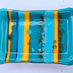 Glass Blue Turquoise Soap Dish - Etsy