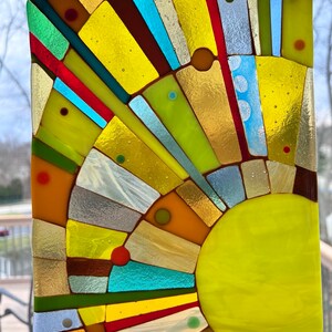 Wake up Sunrise Glass Hanging Panel - Etsy