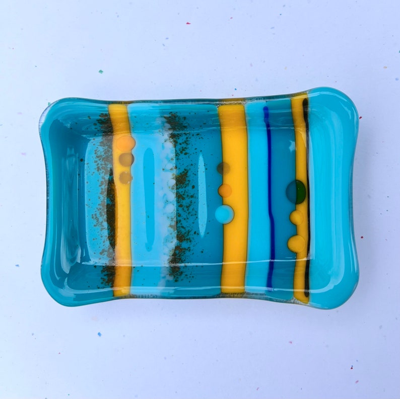 Glass Blue Turquoise Soap Dish - Etsy