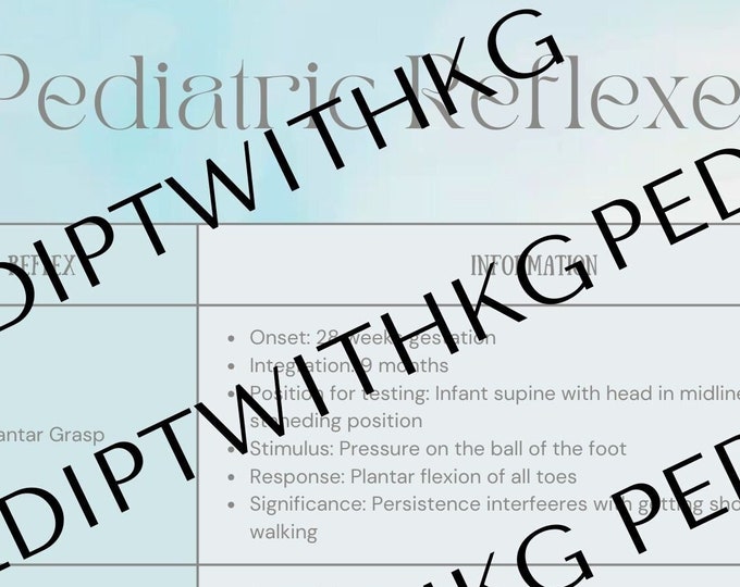 Primitive Reflexes Cheat Sheet Mouse Pad rectangle Therapy Office Decor ...