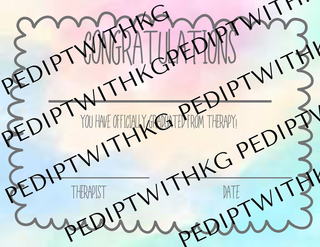 Therapy Certificate Graduation - Etsy