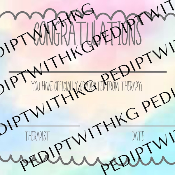 Therapy Graduation Certificate - Etsy