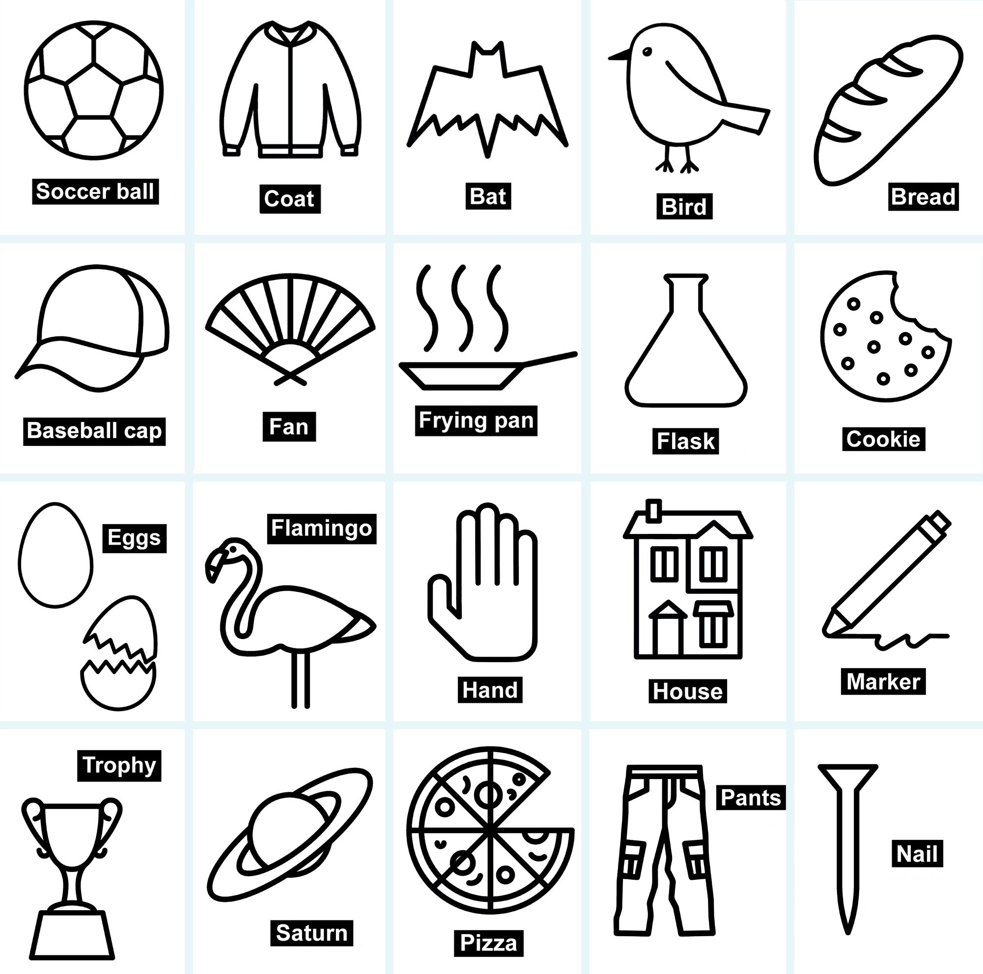 Easy Coloring Pages for Kids Everyday Objects Coloring for Kids Summer ...