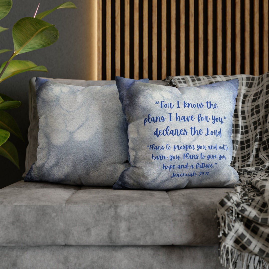 Jeremiah 29:11 Bible Verse Pillow Cover Christian Home Decor Indoor ...
