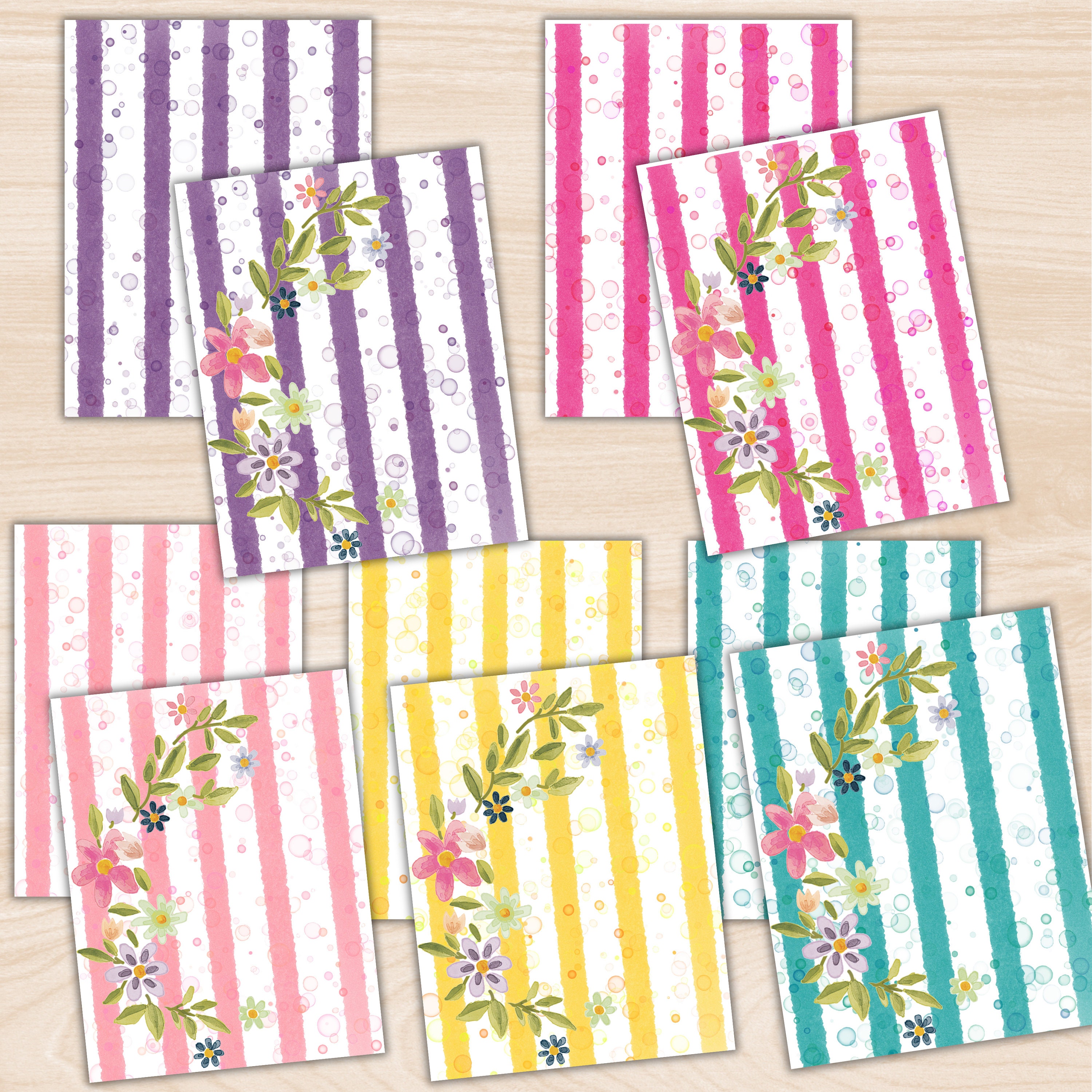 Striped Binder Cover Floral Binder Inserts for Notebook Cover for Girl ...