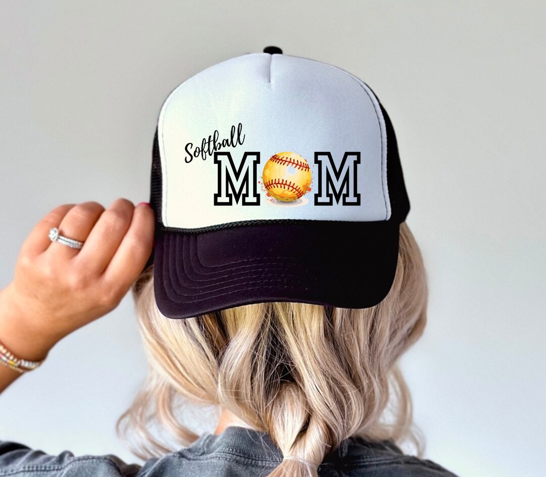 Softball Mom Trucker Hat, Softball Mom Gear, Softball Mom Hat, Softball ...