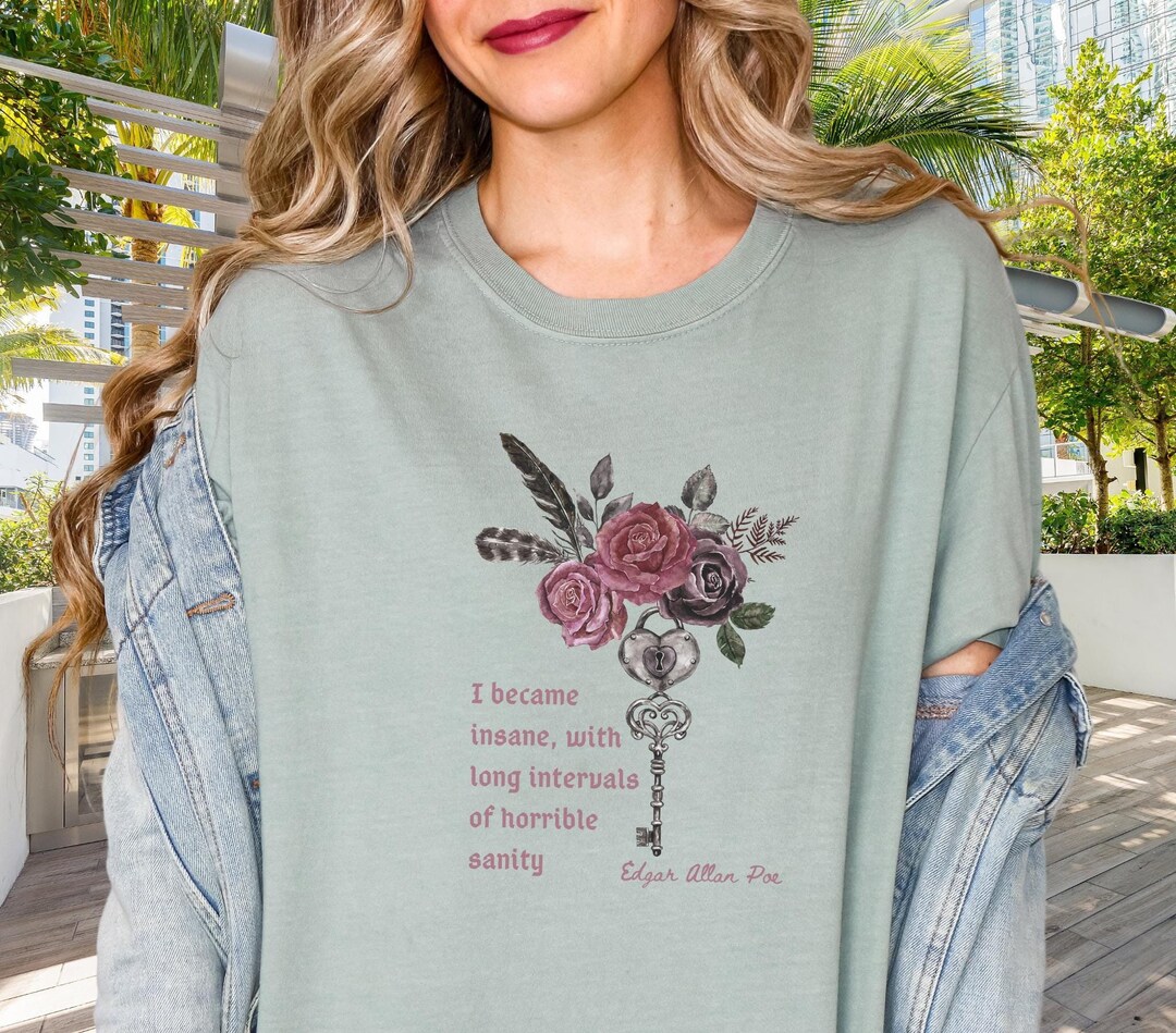 Edgar Allan Poe Comfort Colors Literature Tshirt | Poetry Lover Gift ...