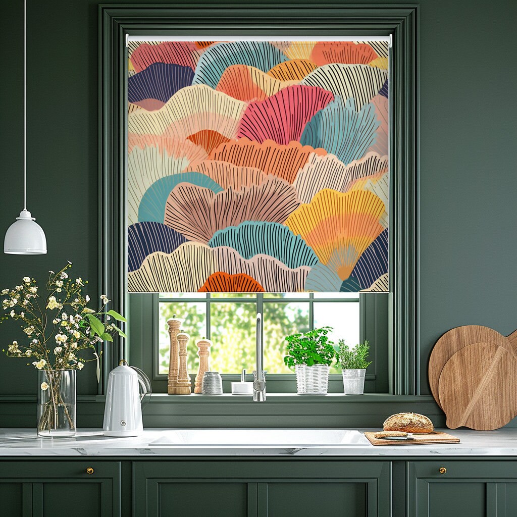Roller Shades for Kids Room, Window Treatments, Abstract Roller Blind ...