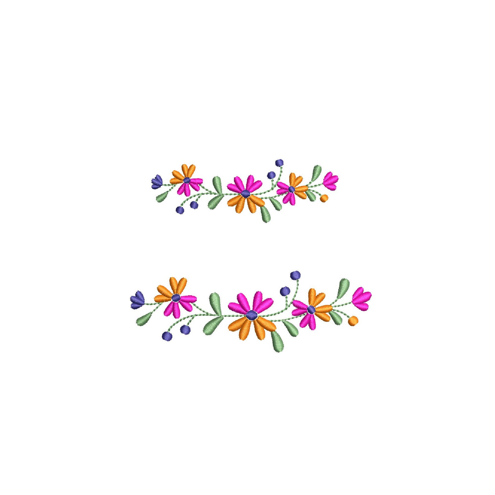 Machine Embroidery Design Modern Boho Flower Border Blumenrad ...
