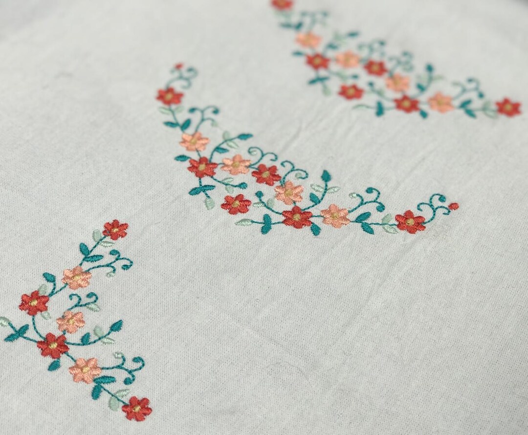 Machine Embroidery Designs, Set of Flowers, Curved Borders, Corner ...