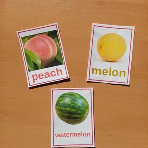 Fruits Flashcards Printable , Montessori Style, 48 Cards Including ...
