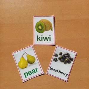 Fruits Flashcards Printable , Montessori Style, 48 Cards Including ...