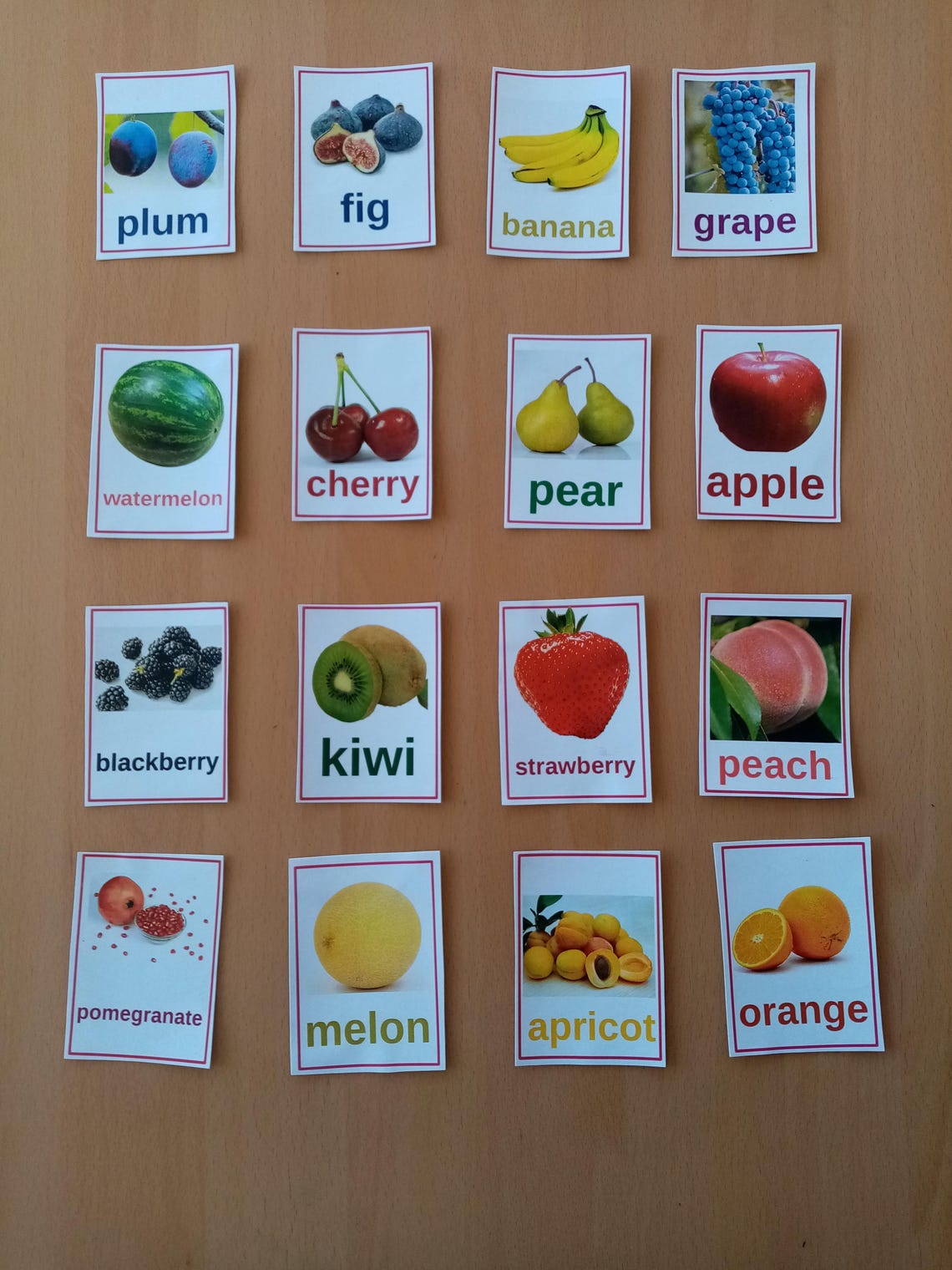 Fruits Flashcards Printable , Montessori Style, 48 Cards Including ...