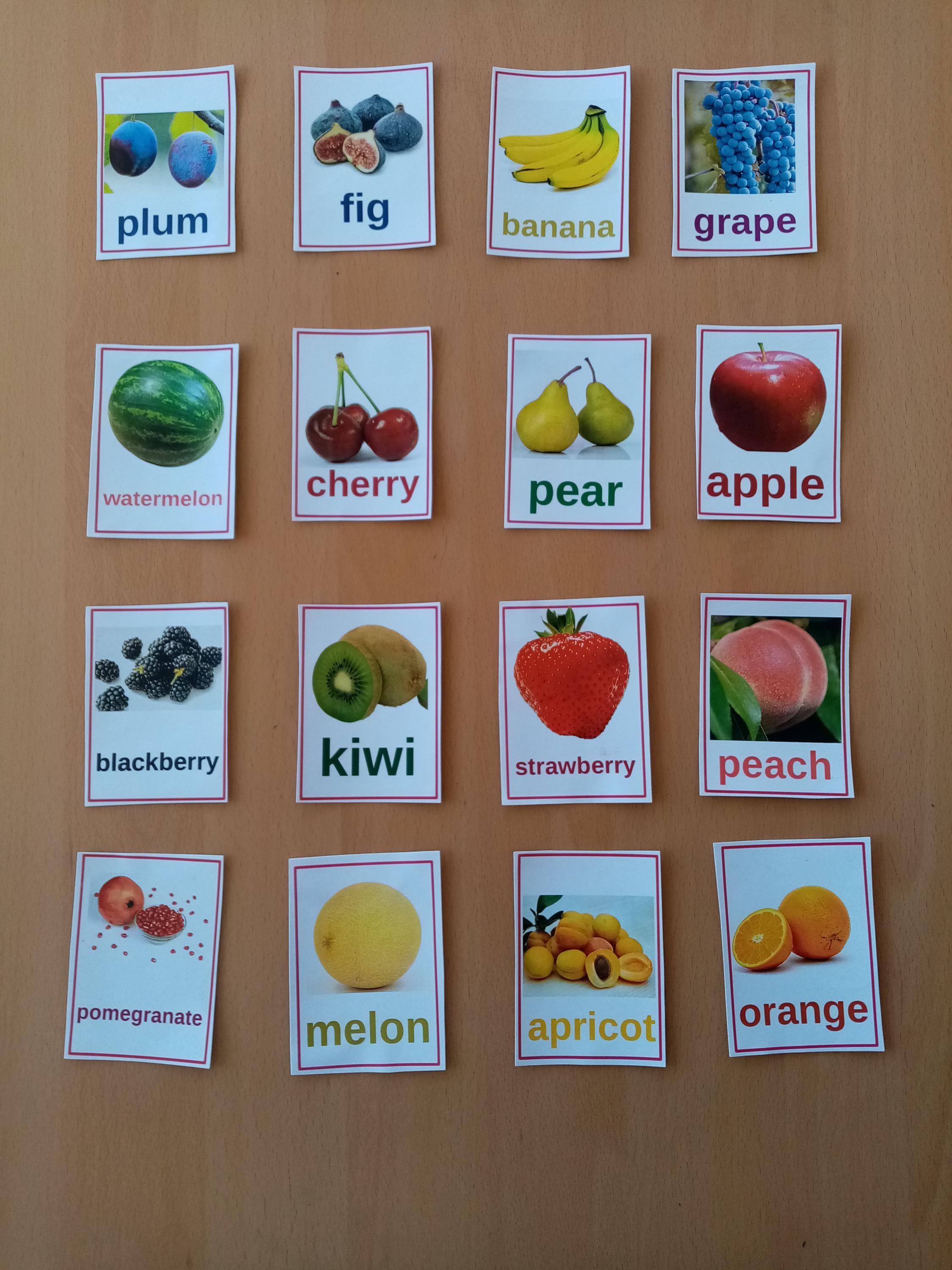 Fruits Flashcards Printable , Montessori Style, 48 Cards Including ...
