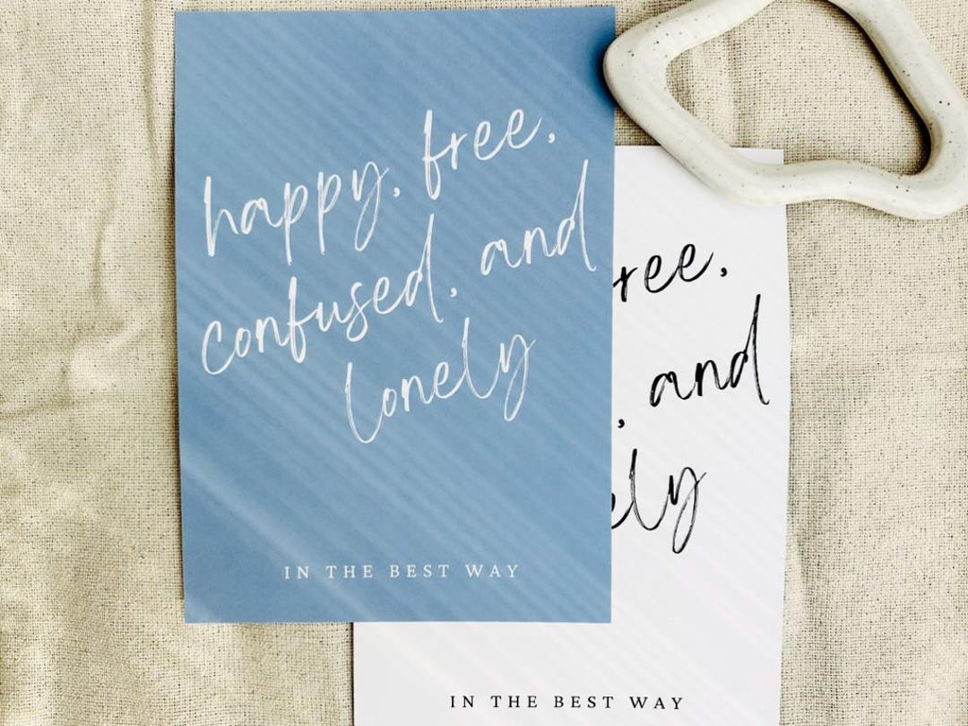 Poster A4 - Two-sided - Happy, Free, Confused - Curated by Karma - All ...