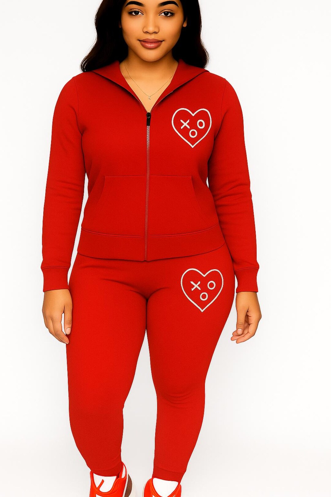 Women's Two-piece Stretch Candy Heart Christmas Leggings Set - Etsy