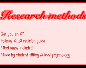 Research Methods Psychology A Level Revision Topic Notes for AQA AS and ...