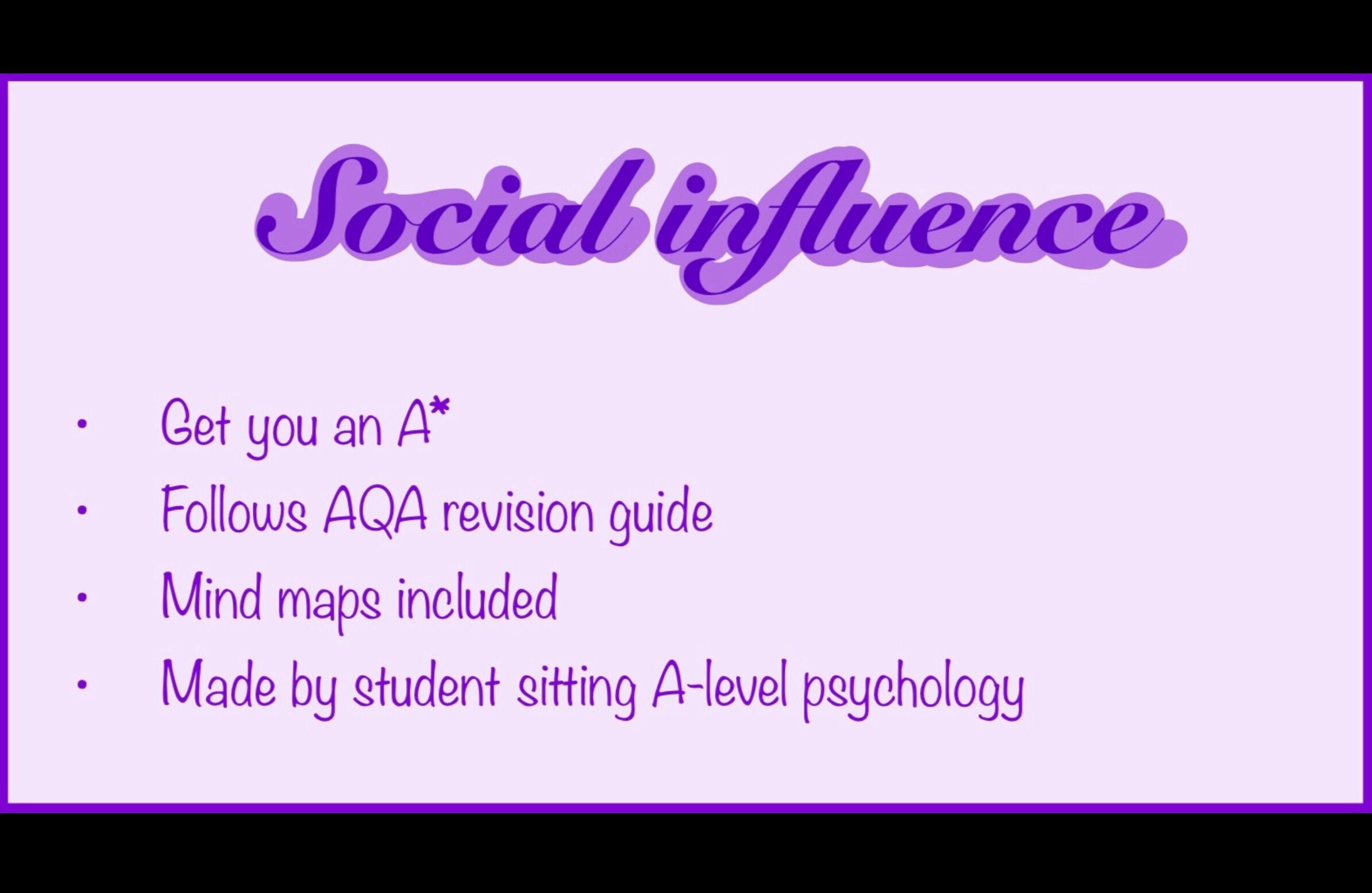 Social Influence Psychology A-level Revision Notes - Etsy