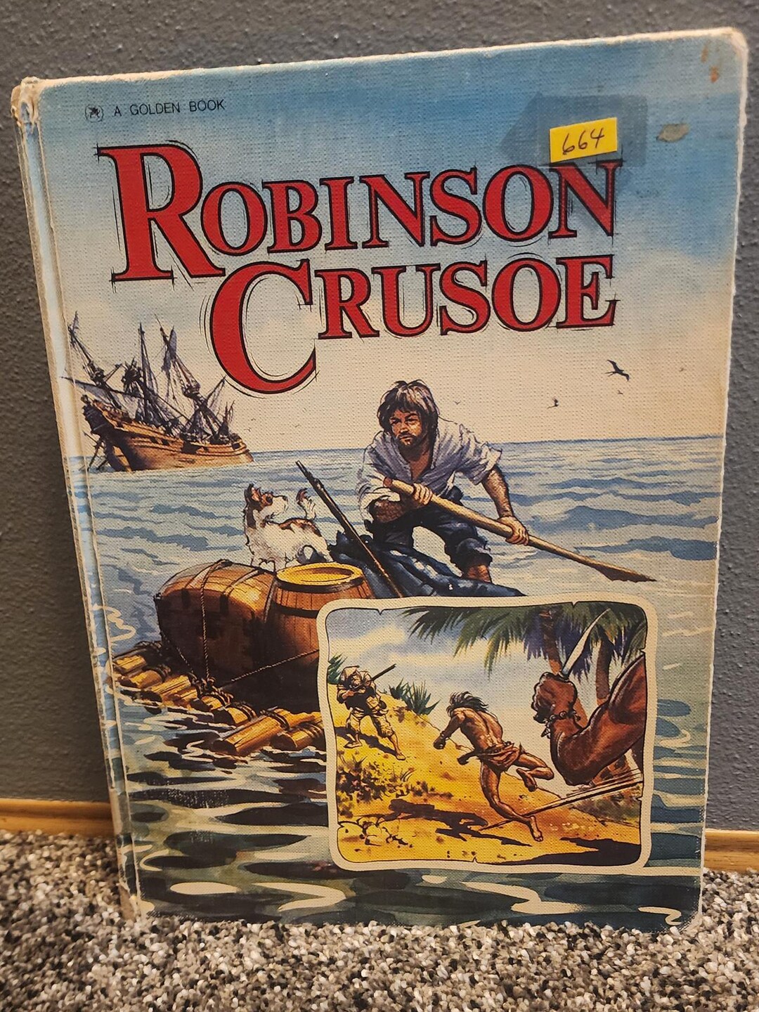 Robinson Crusoe, A Golden Book, Daniel Defoe, Retold by Jane Carruth ...