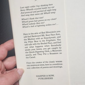 A Light in the Attic, Shel Silverstein, 1980, Children's, Vintage - Etsy