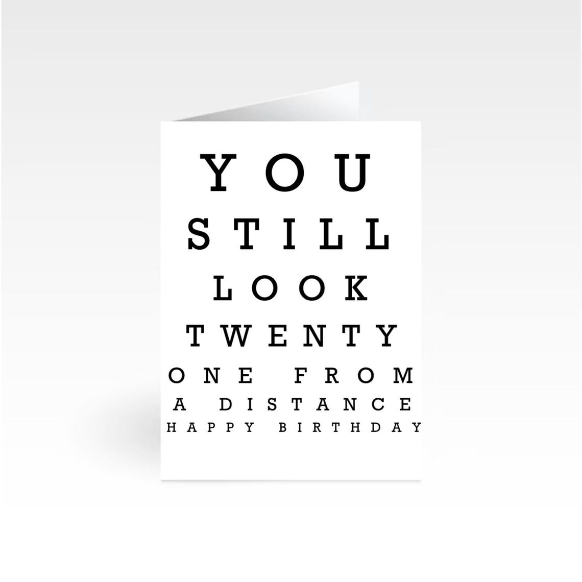 Eye Chart Card Birthday Card Personalized Card Funny Card Handmade Card ...