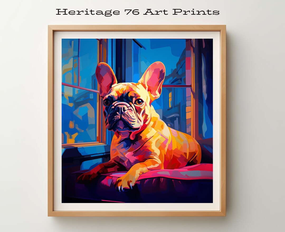 French Bulldog Delight: Vibrant Oil Painting Frenchie Digital Download ...