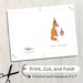 Printable Fox Birthday Card - British Wildlife - Woodland Animal - Red ...