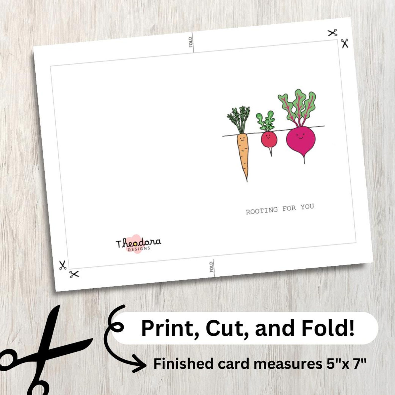 Rooting for You - Good Luck Card - Printable Greeting Card - Instant ...