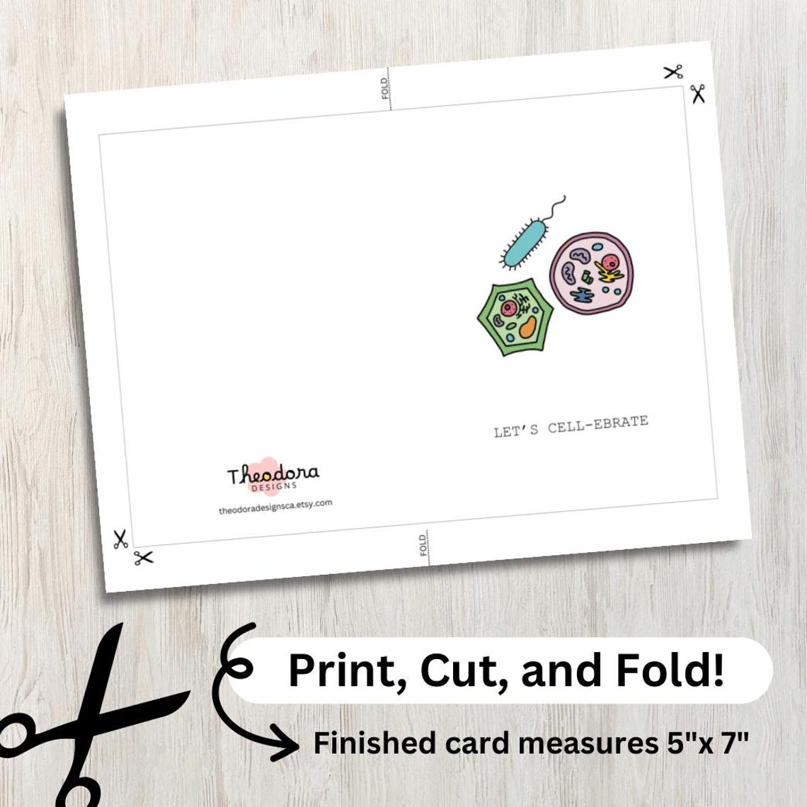 Let's Cell-ebrate - Biology Birthday Card - Printable Birthday Card ...