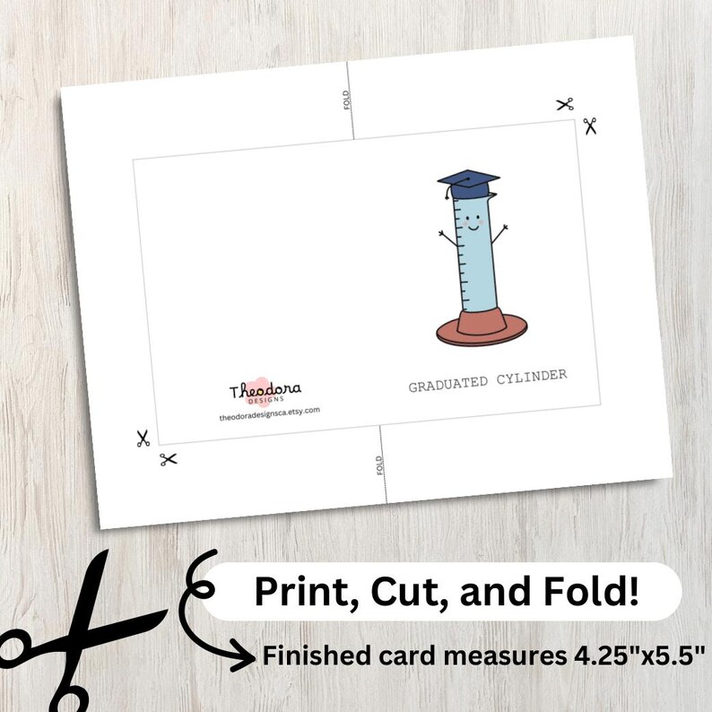 Graduated Cylinder - Funny Printable Graduation Card - Pun Chemistry ...