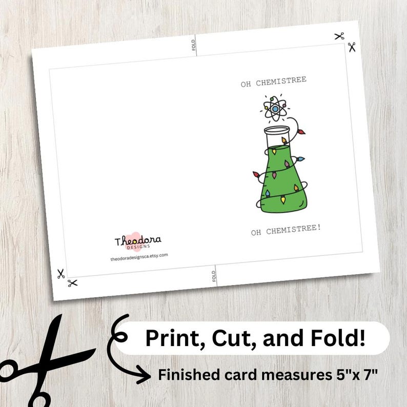 Oh Chemistree - Chemistry Themed Printable Christmas Greeting Card ...