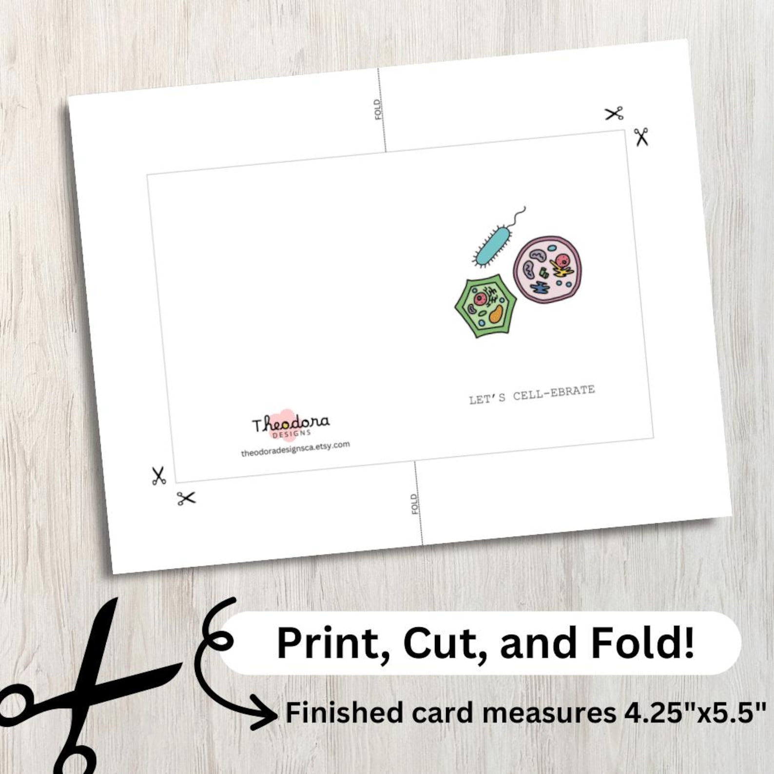 Let's Cell-ebrate - Biology Birthday Card - Printable Birthday Card ...