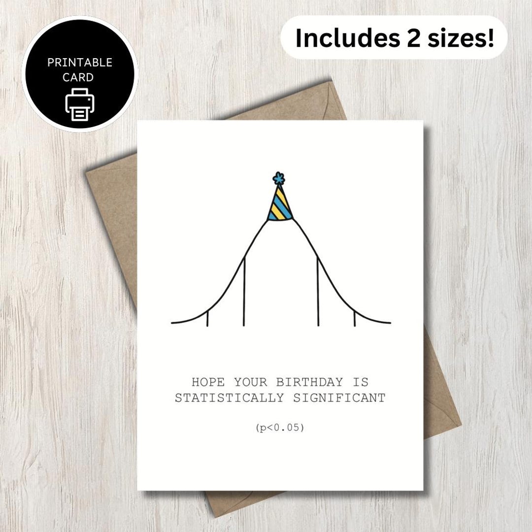 Printable Funny Statistics Card - Hope Your Birthday is Statistically ...