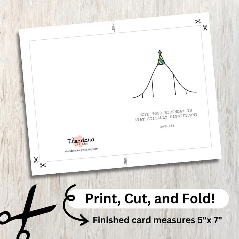 Printable Funny Statistics Card - Hope Your Birthday is Statistically ...